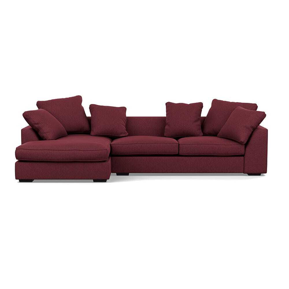 Heal's Cumulus Left Hand Facing Corner Sofa Smart Linen Mix Maroon ...