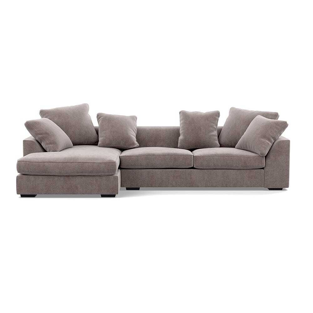 Heal's Cumulus LHF Corner Sofa Smart Luxe Velvet Mushroom Black Feet by ...