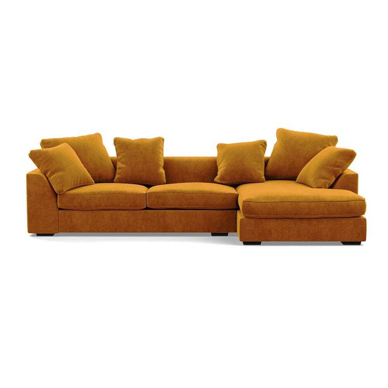 Heal's Cumulus RHF Corner Sofa Smart Luxe Velvet Cognac Black Feet by ...