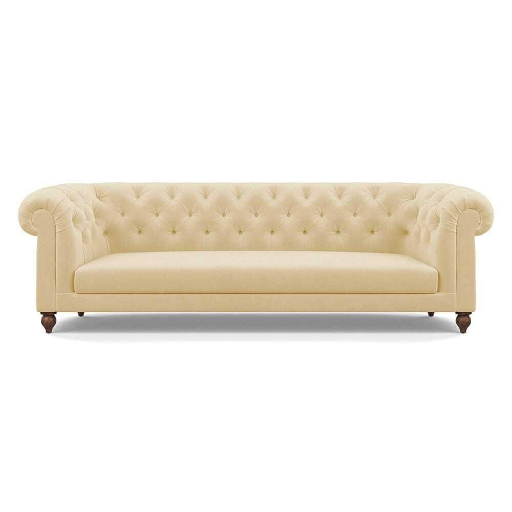 Heal's Fitzrovia 4 Seater Sofa Smart Luxe Velvet Biscuit Chestnut Stain ...