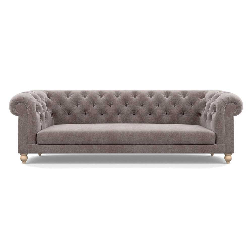 Heal's Fitzrovia 4 Seater Sofa Smart Luxe Velvet Mushroom Natural Feet ...