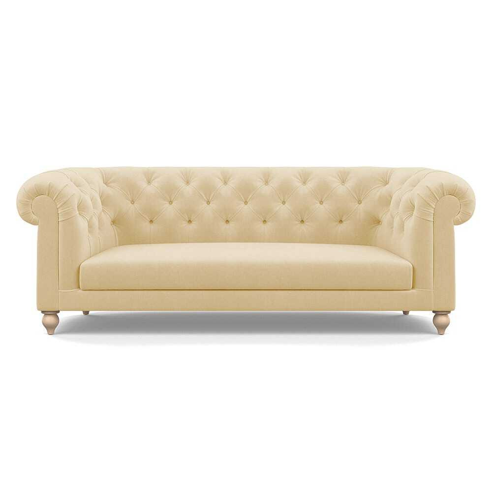Heal's Fitzrovia 3 Seater Sofa Smart Luxe Velvet Biscuit Natural Feet ...
