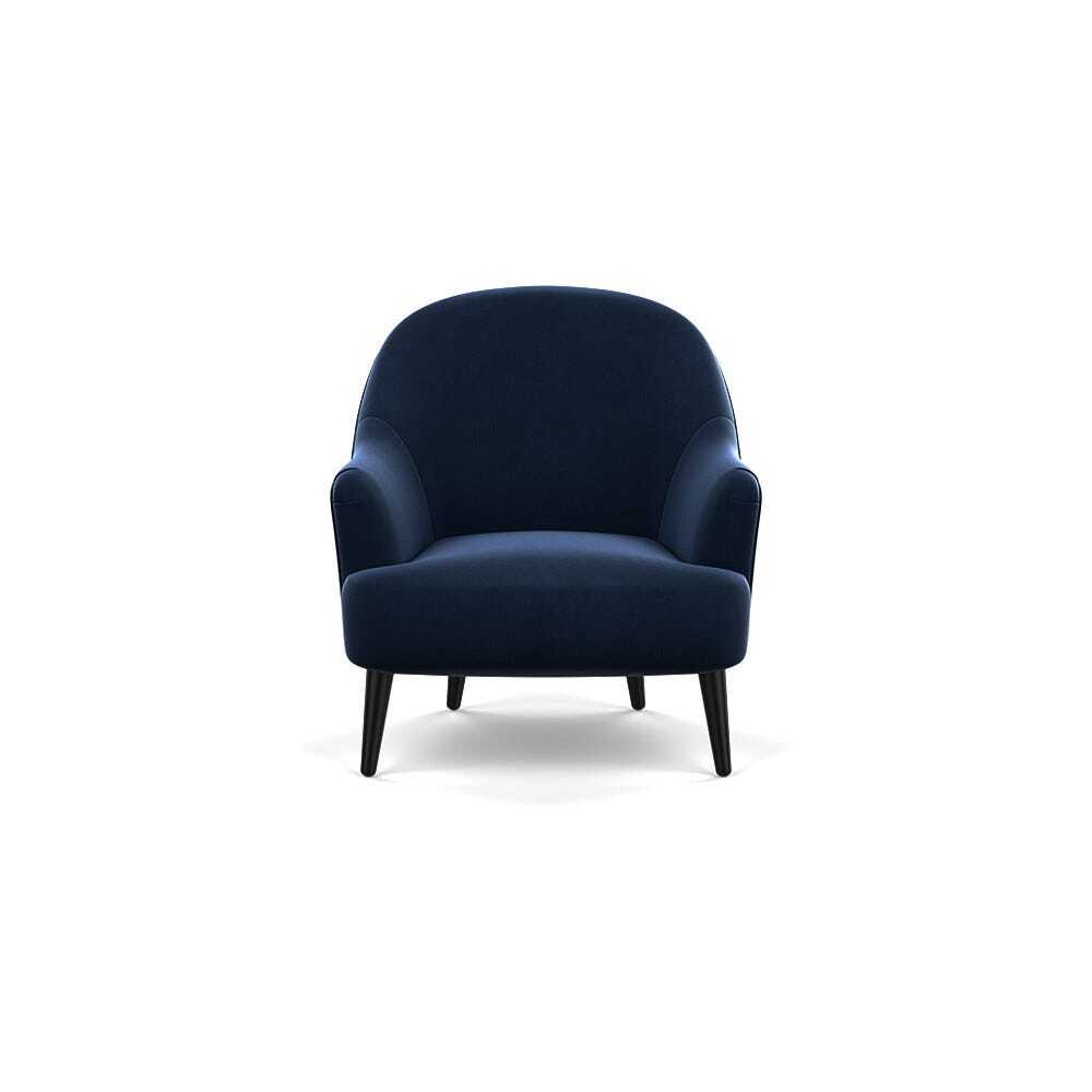 Heal's Elgin Chair Smart Velvet Dusk Black Feet by Heal's | ufurnish.com
