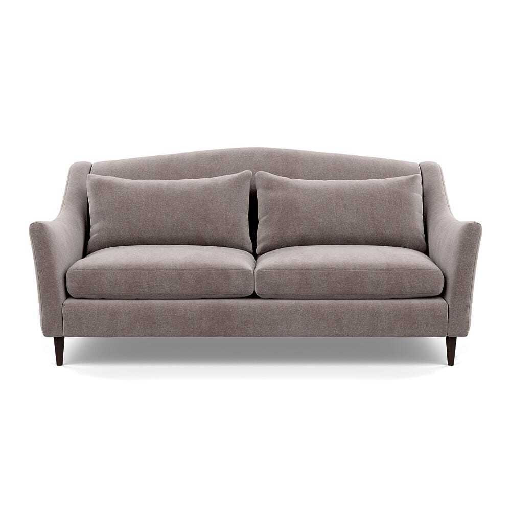 Heal's Somerset 3 Seater Sofa Smart Luxe Velvet Mushroom Walnut Stained ...