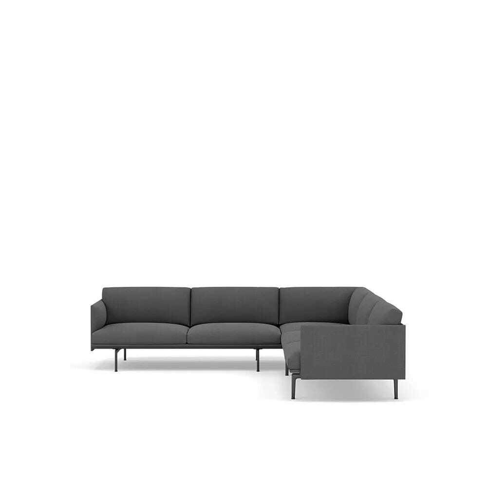 Muuto Outline Corner Sofa Kvadrat Remix Fabric Dark Grey 163 by Heal's ...