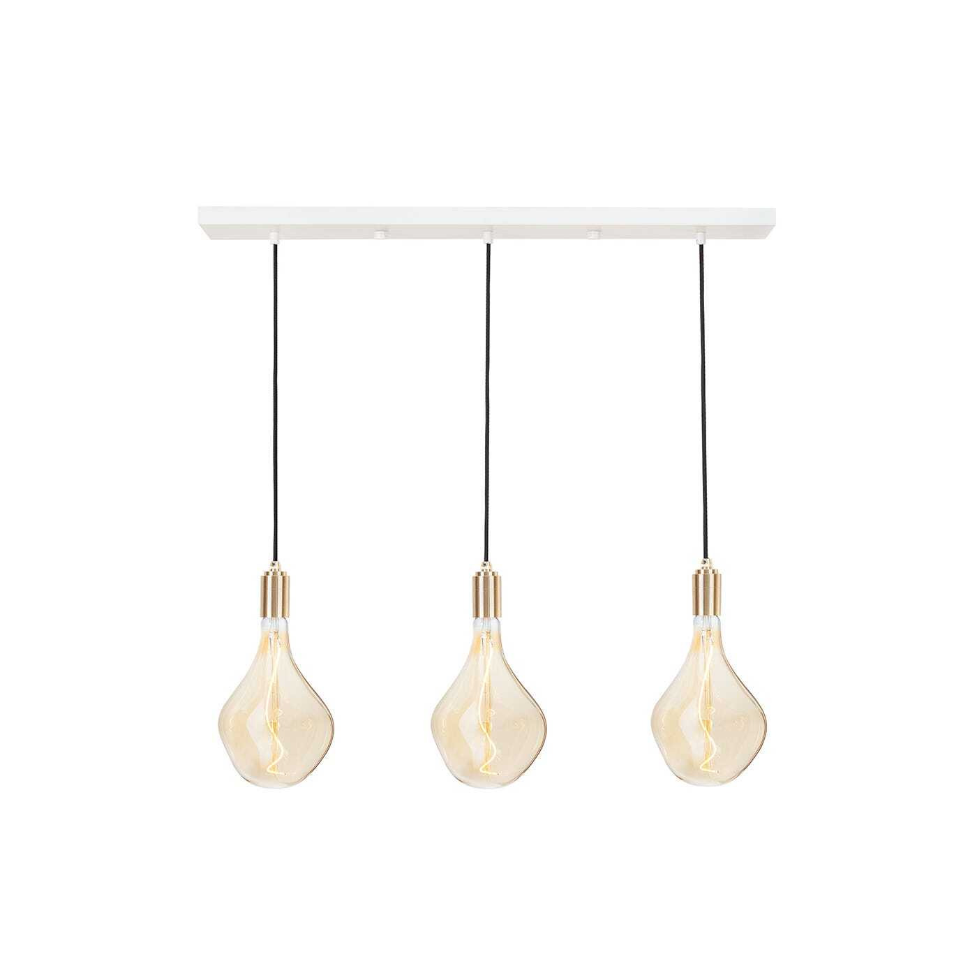 Tala Linear Triple Pendant Canopy with Brass Fittings and 3 Voronoi II ...