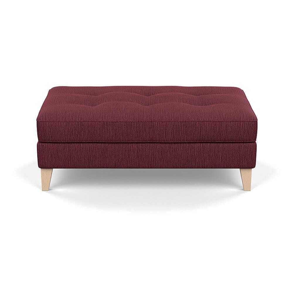 Heal's Mistral Footstool Smart Linen Mix Maroon Natural Feet - Heal's ...