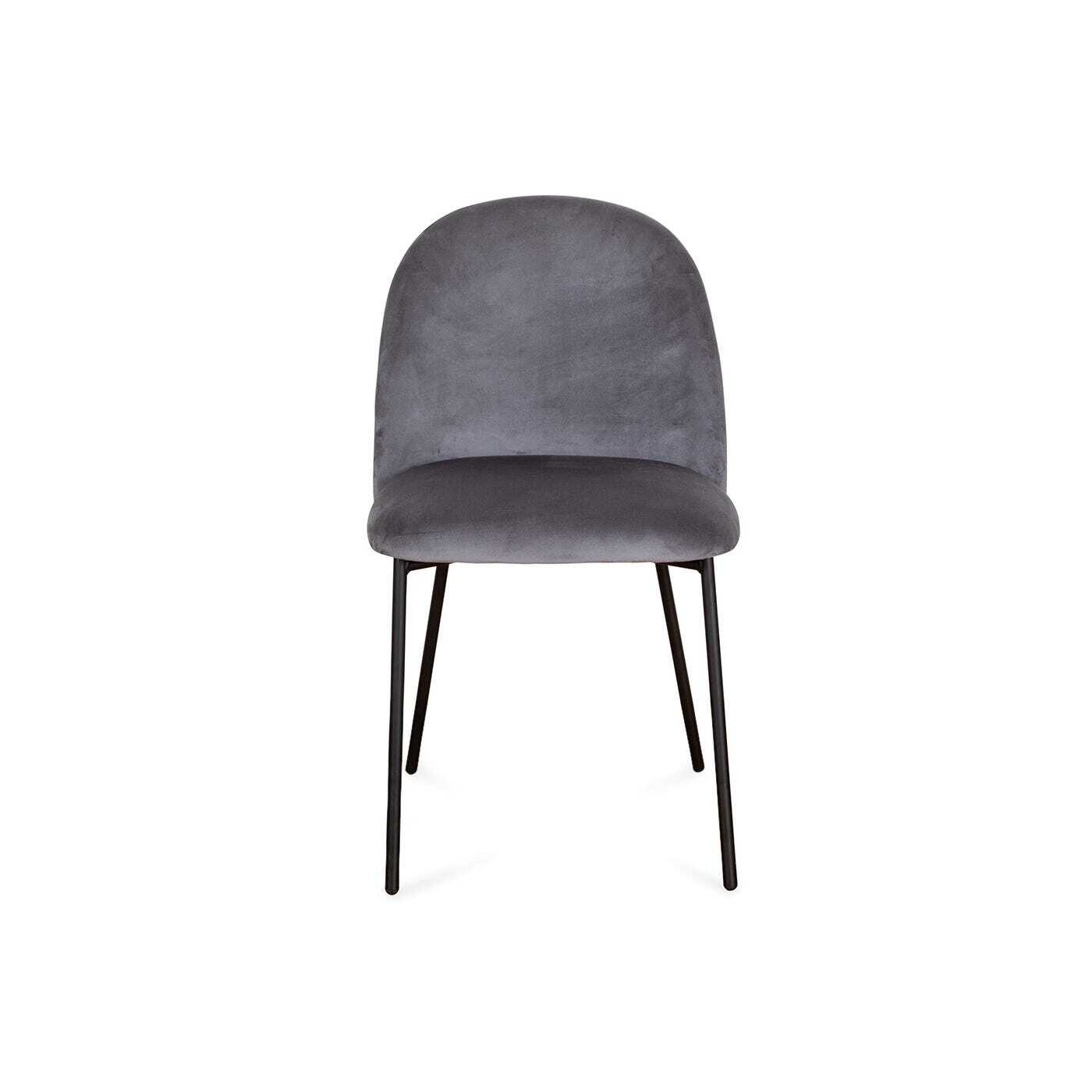 Heal's Set of Two Daliah Velvet Dining Chairs Ash Grey Black Legs by ...