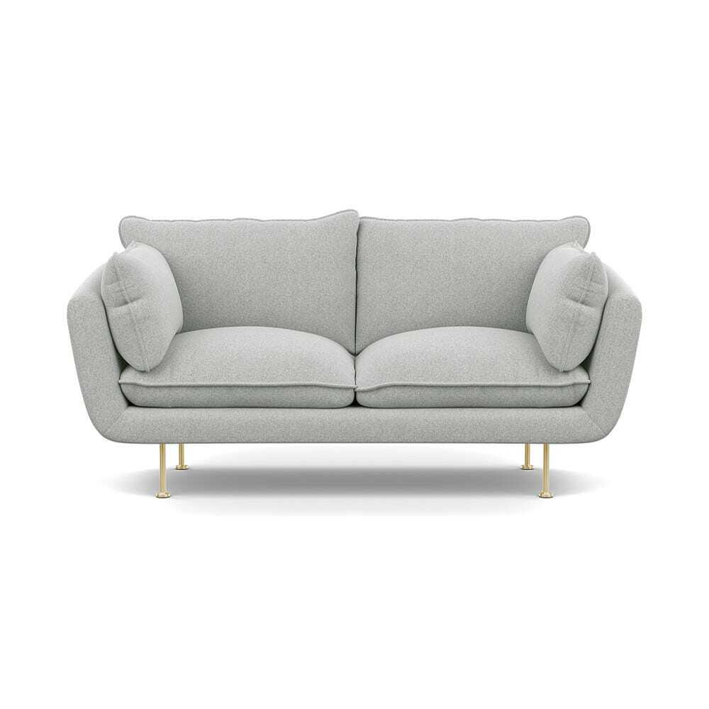 Heal's Allora 2 Seater Sofa Melton Wool Limestone Brass Feet - Heal's ...