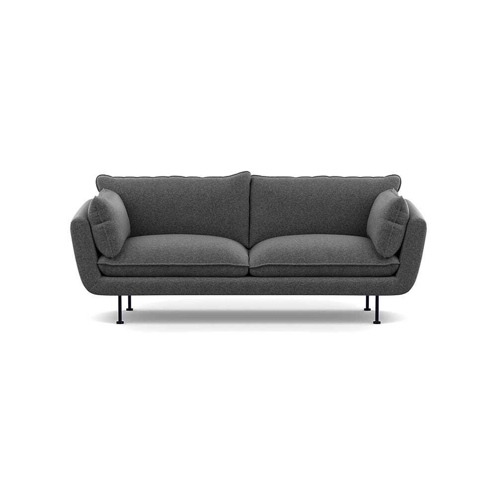 Heal's Allora 3 Seater Sofa Melton Wool Granite Black Feet - Heal's UK ...