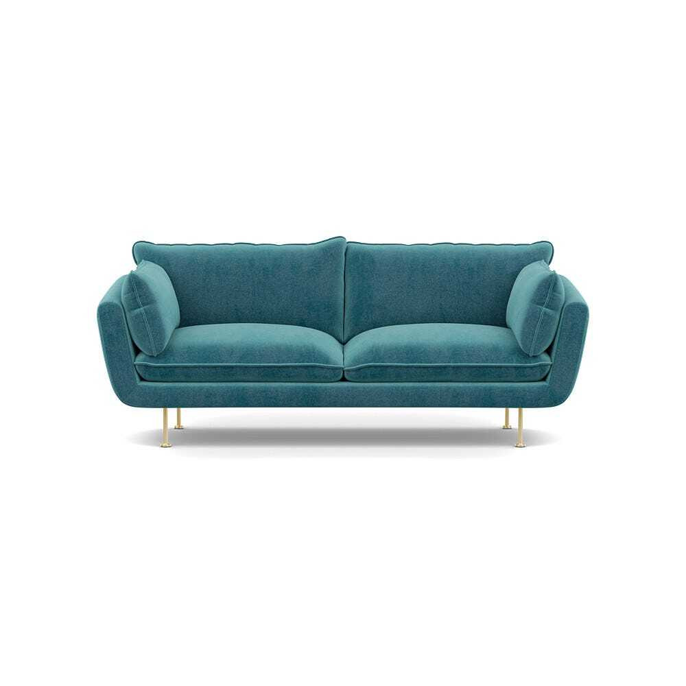 Heal's Allora 3 Seater Sofa Smart Luxe Velvet Airforce Blue Brass Feet ...