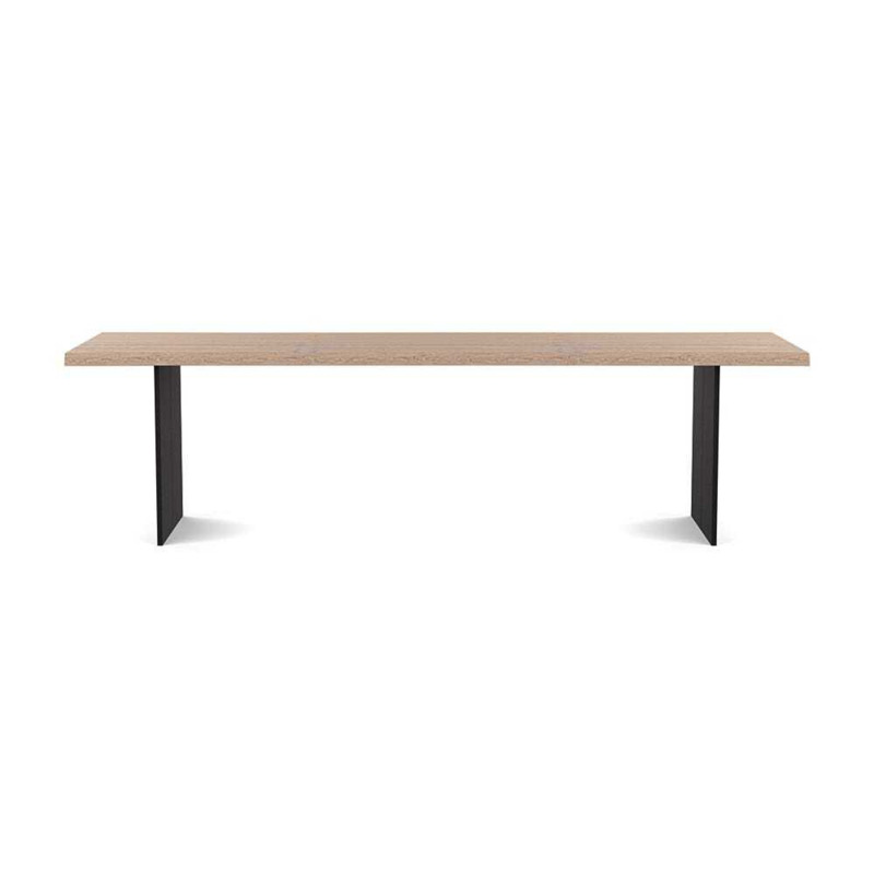 Heal's Berlin Dining Table 280x90cm Grey Oak Natural Edge Filled Black ...