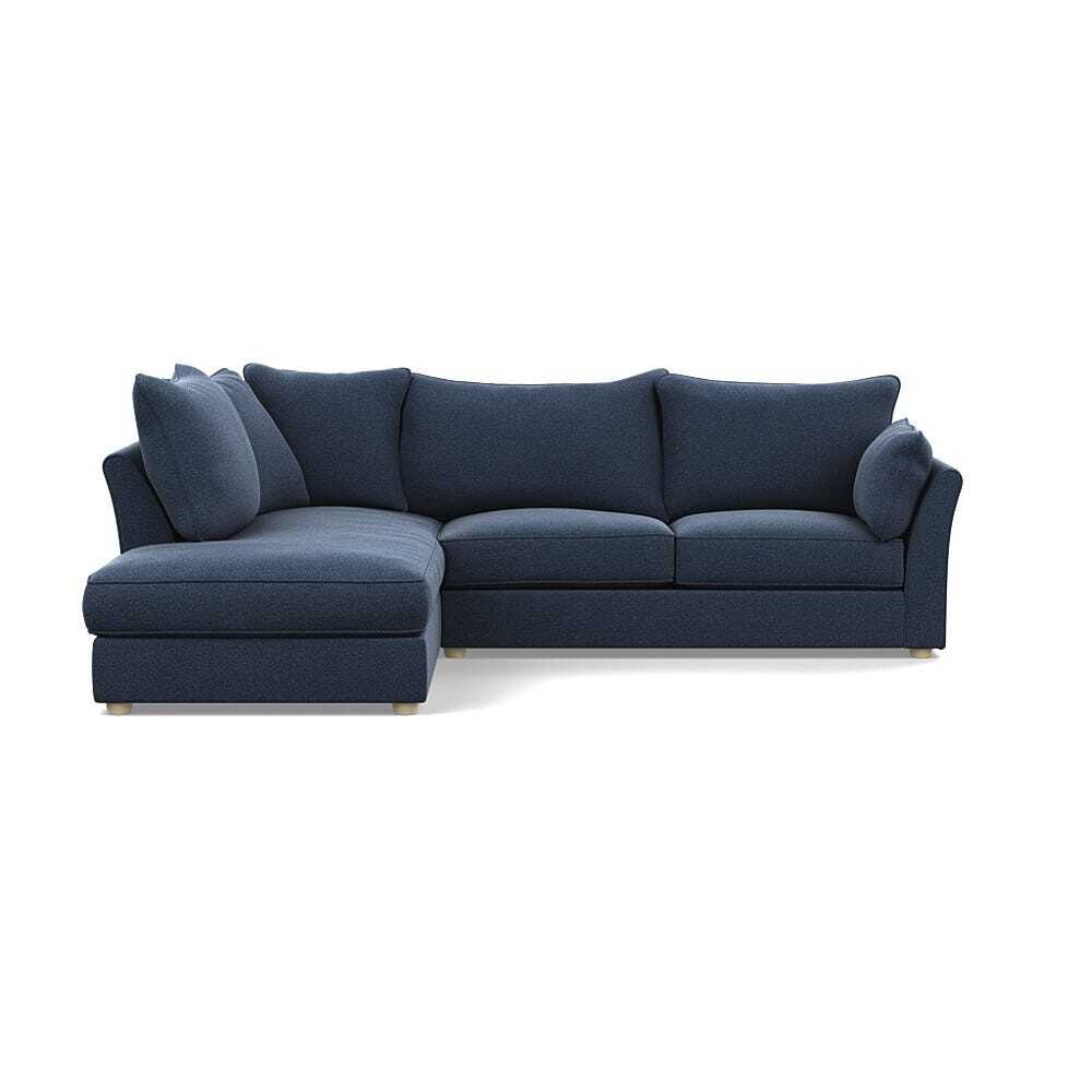 Heal's Tailor Left Hand Facing Corner Sofa Boucle Indigo Natural Beech Feet by Heal's | ufurnish.com