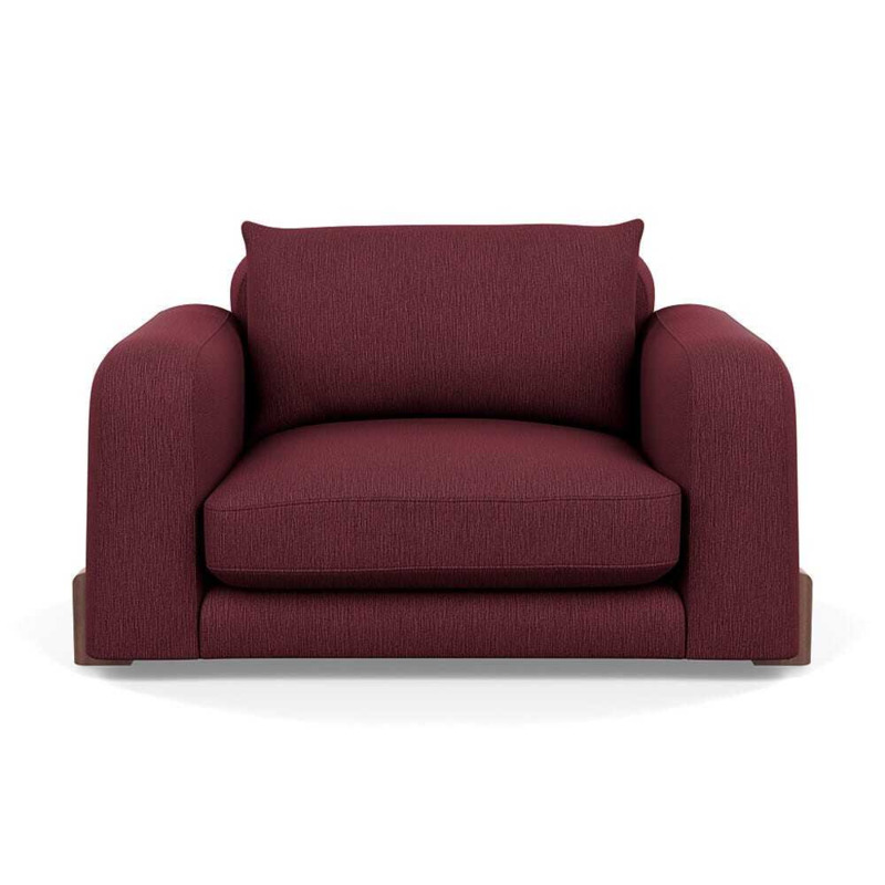 Heal's Nuvola Loveseat Smart Linen Maroon Walnut Stained Feet by Heal's ...