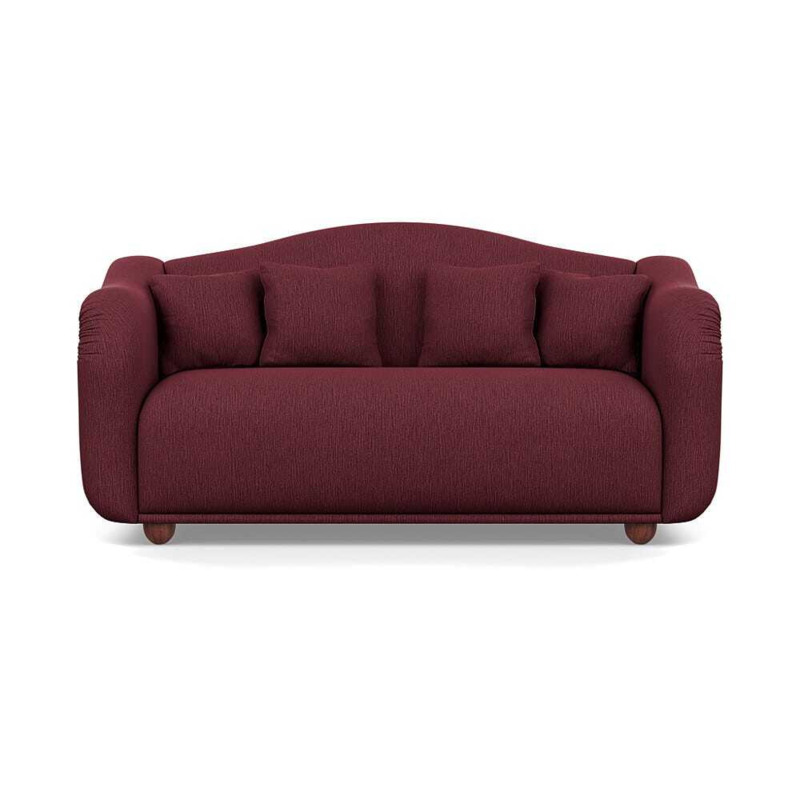 Heal's Tetbury 3 Seater Sofa Smart Linen Mix Maroon Walnut Stained ...