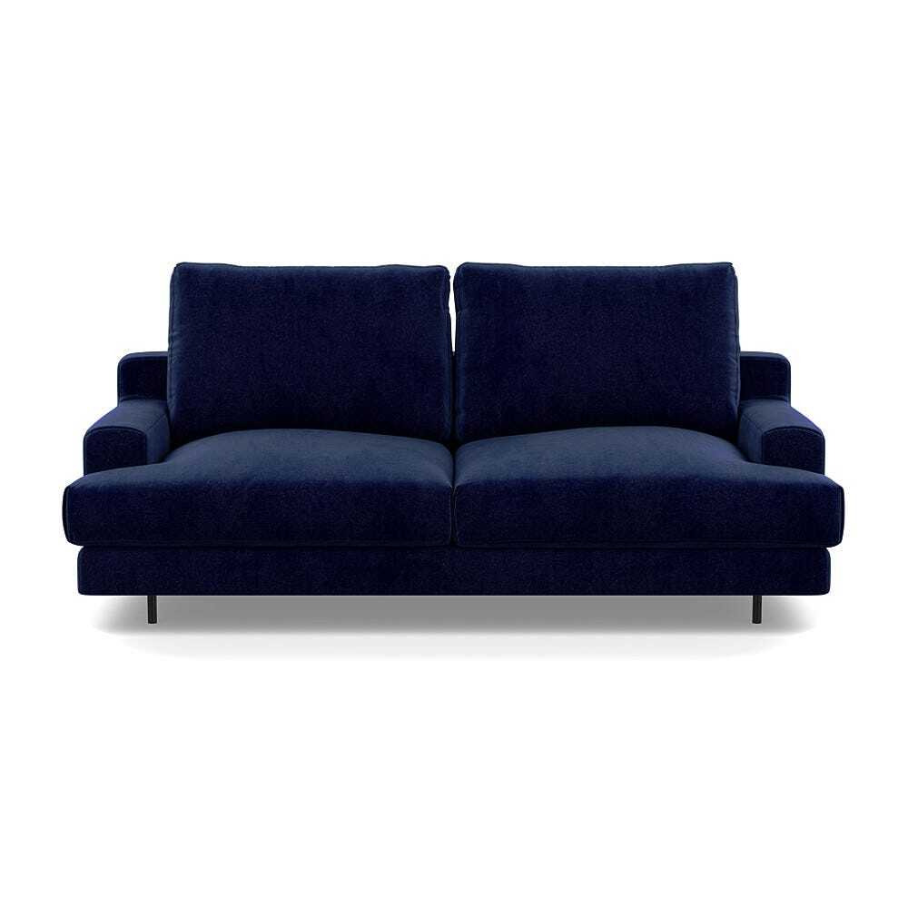 Heal's Orso 2 Seater Sofa High Back Smart Luxe Velvet Midnight Black ...