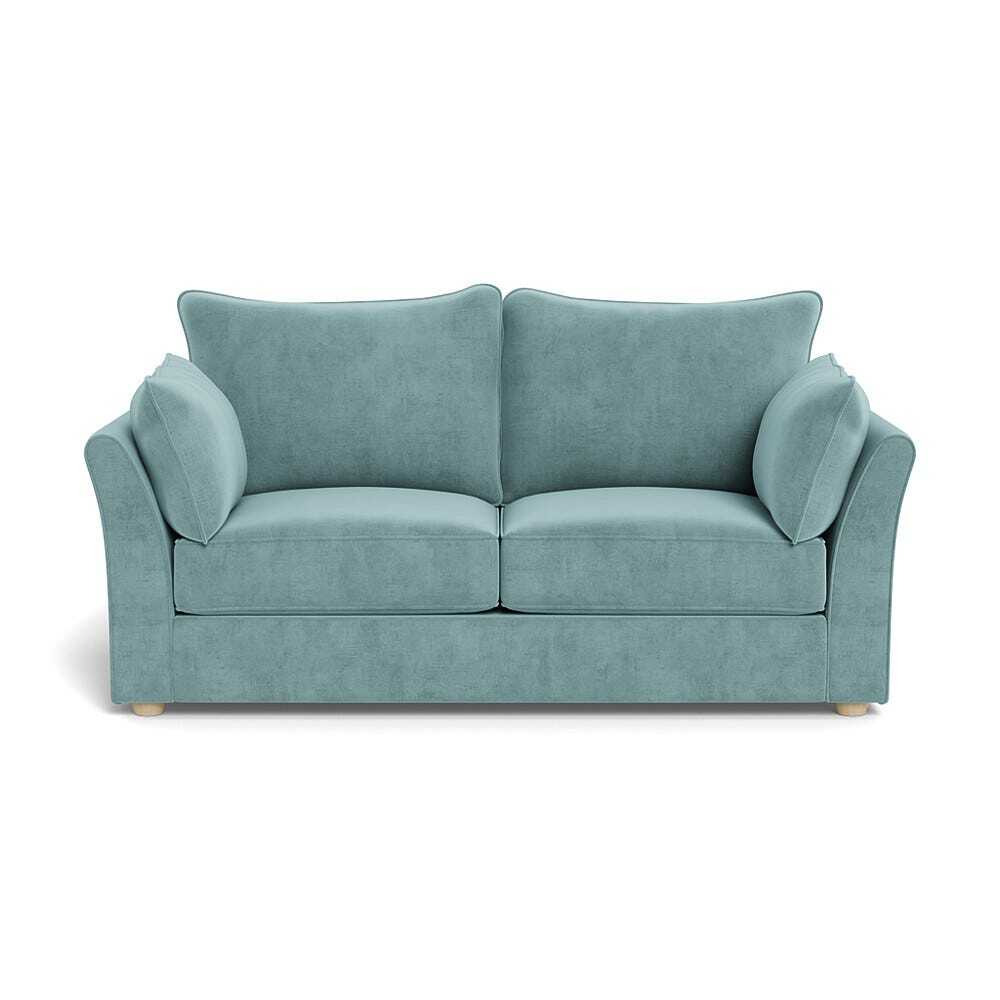 Heal's Tailor 3 Seater Sofa Smart Luxe Velvet Mineral Blue Natural Feet by Heal's | ufurnish.com