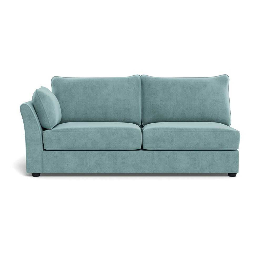 Heal's Tailor Large Left Hand Facing Corner Unit Smart Luxe Velvet Mineral Blue Black Feet ...