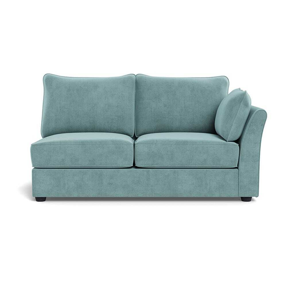 Heal's Tailor Medium Right Hand Facing Corner Unit Smart Luxe Velvet Mineral Blue Black Feet ...