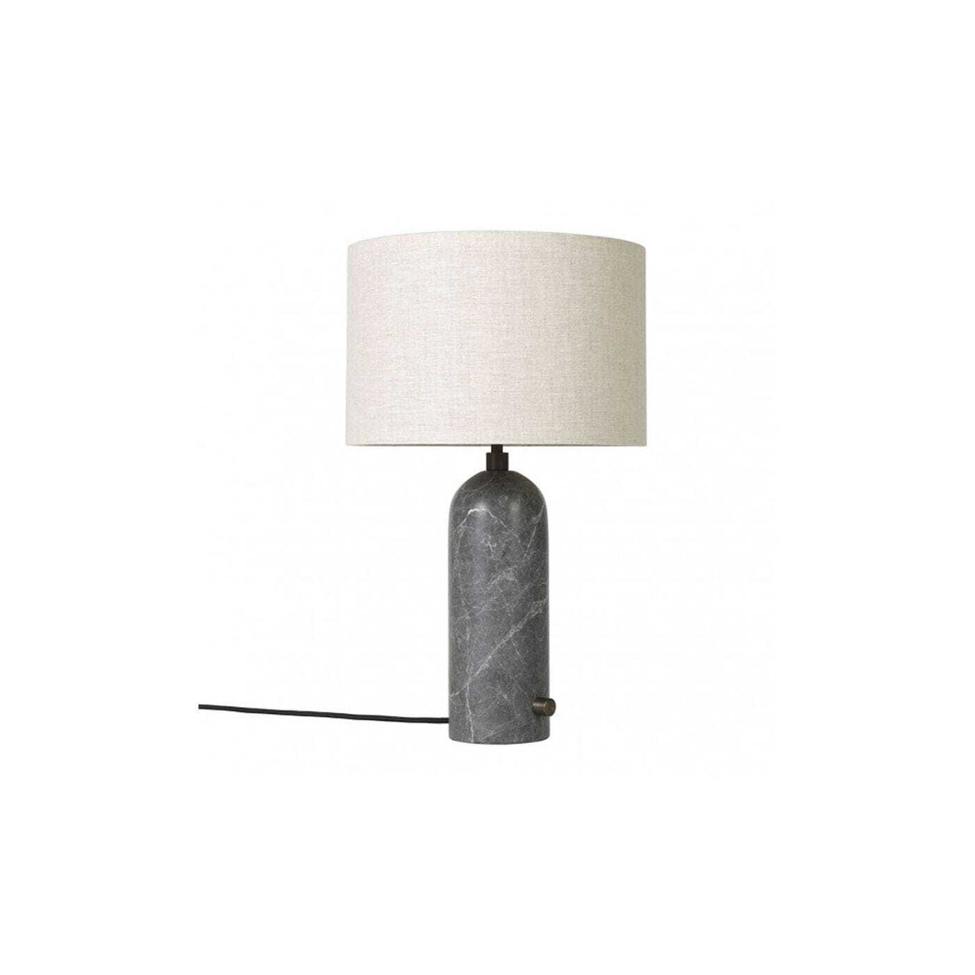 Gubi Gravity Table Lamp Small Grey Marble Base Canvas Shade by Heal's | ufurnish.com