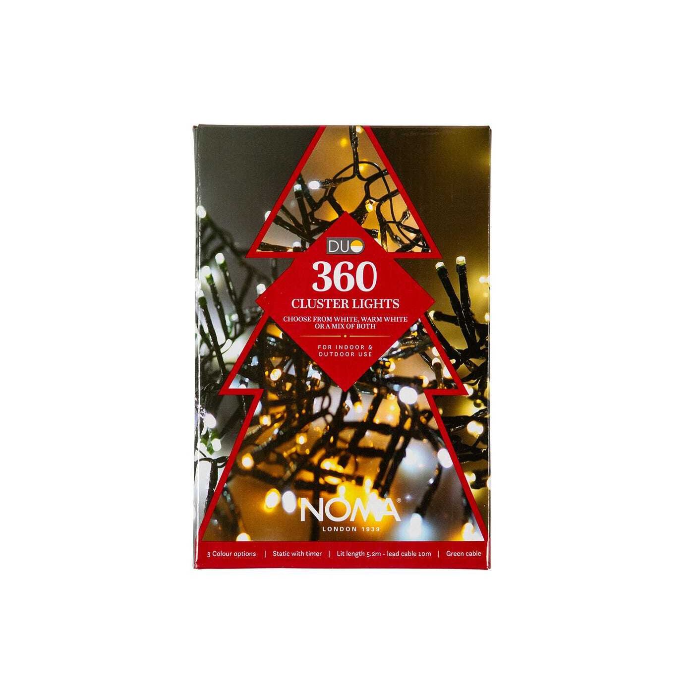 Noma Duo Bulb 360 LED Indoor or Outdoor Cluster String Lights Green ...