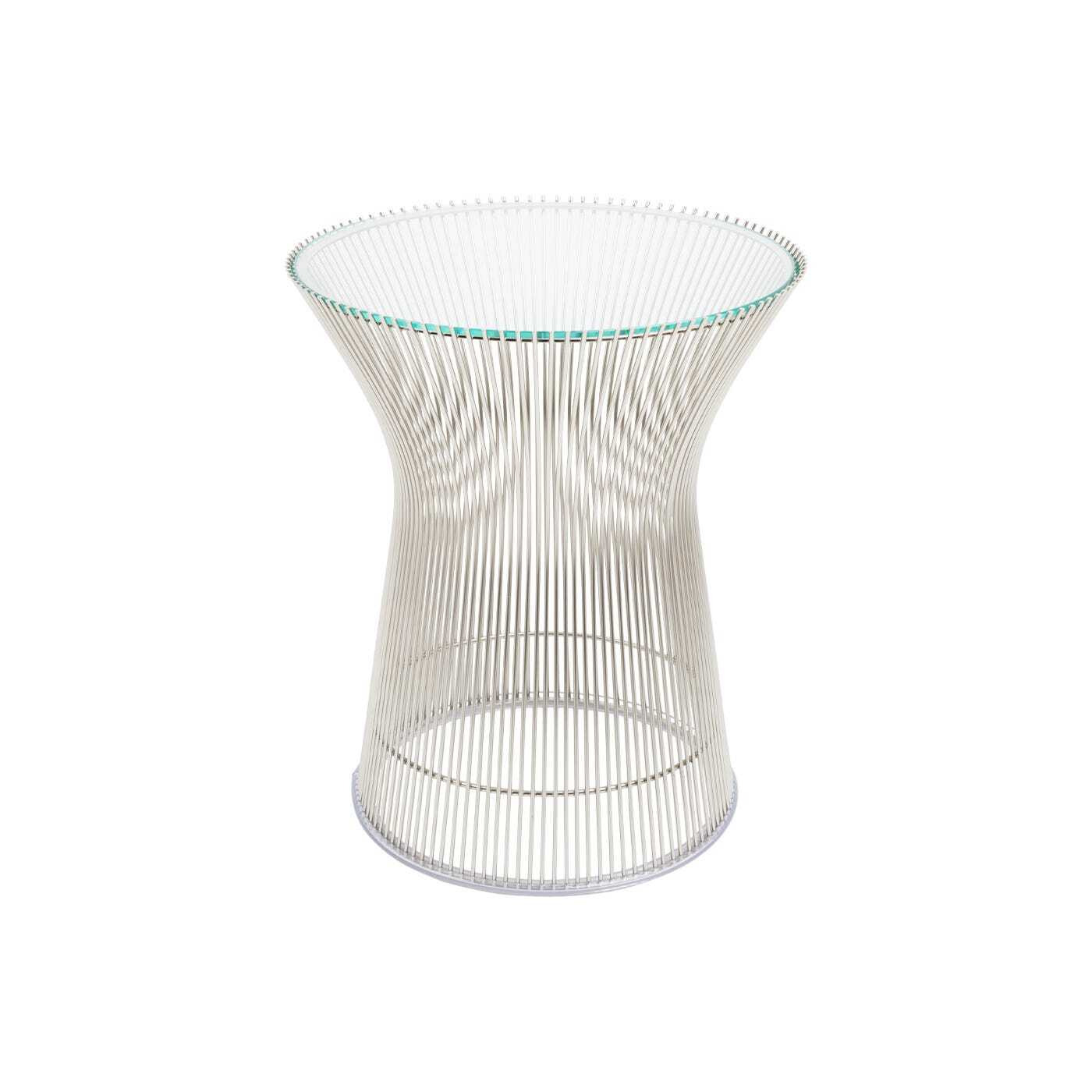 Knoll Platner Side Table in Polished Nickel and Clear Glass by Heal's ...