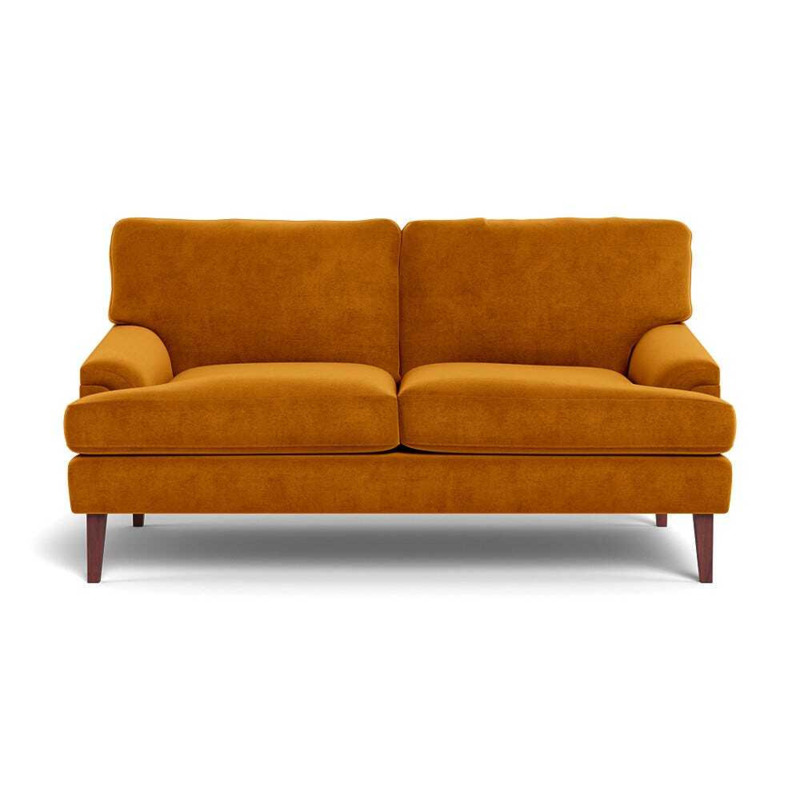 Heal's Stanton 2 Seater Sofa Smart Luxe Velvet Cognac Walnut Stained ...