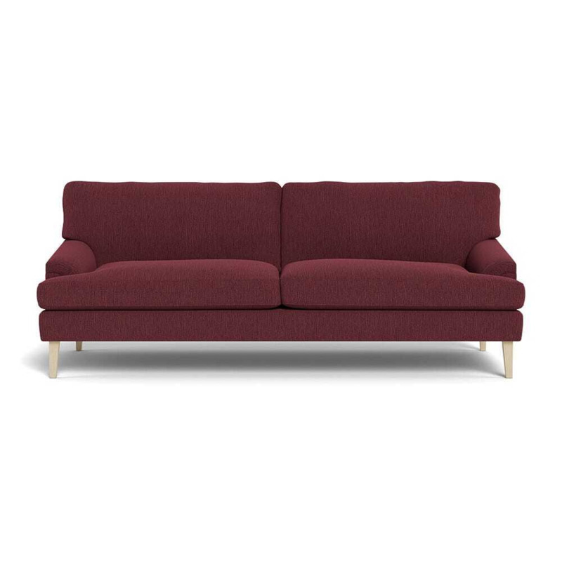 Heal's Stanton 4 Seater Sofa Smart Linen Mix Maroon Natural Feet by ...