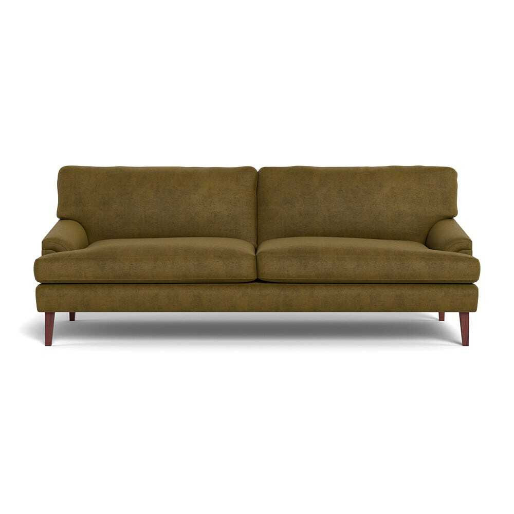 Heal's Stanton 4 Seater Sofa Smart Luxe Velvet Peridot Walnut Stained ...