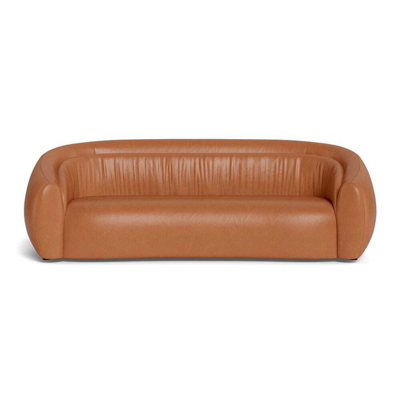 Heal's Flora 4 Seater Sofa Linea Leather Brown by Heal's | ufurnish.com