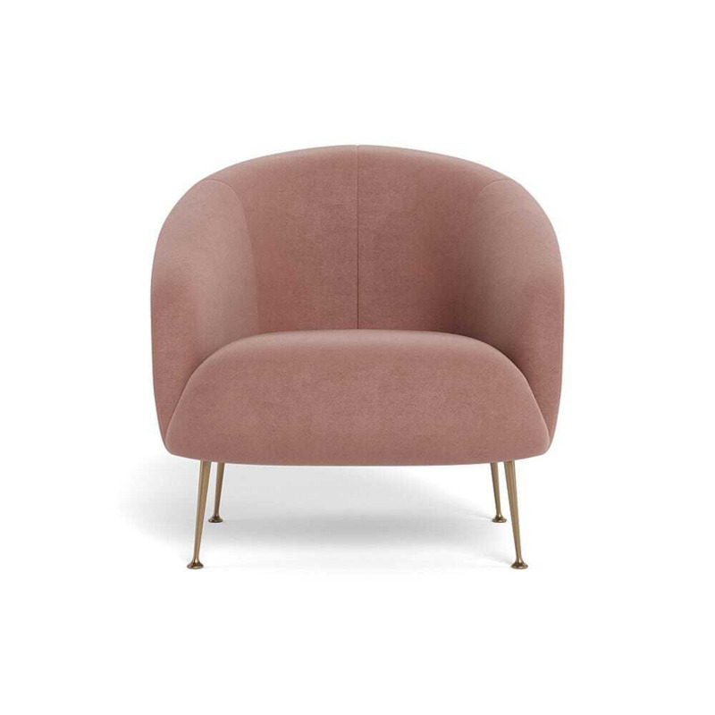 Heal's Bloomsbury Chair Smart Luxe Velvet Dusky Pink Brass Feet by Heal ...