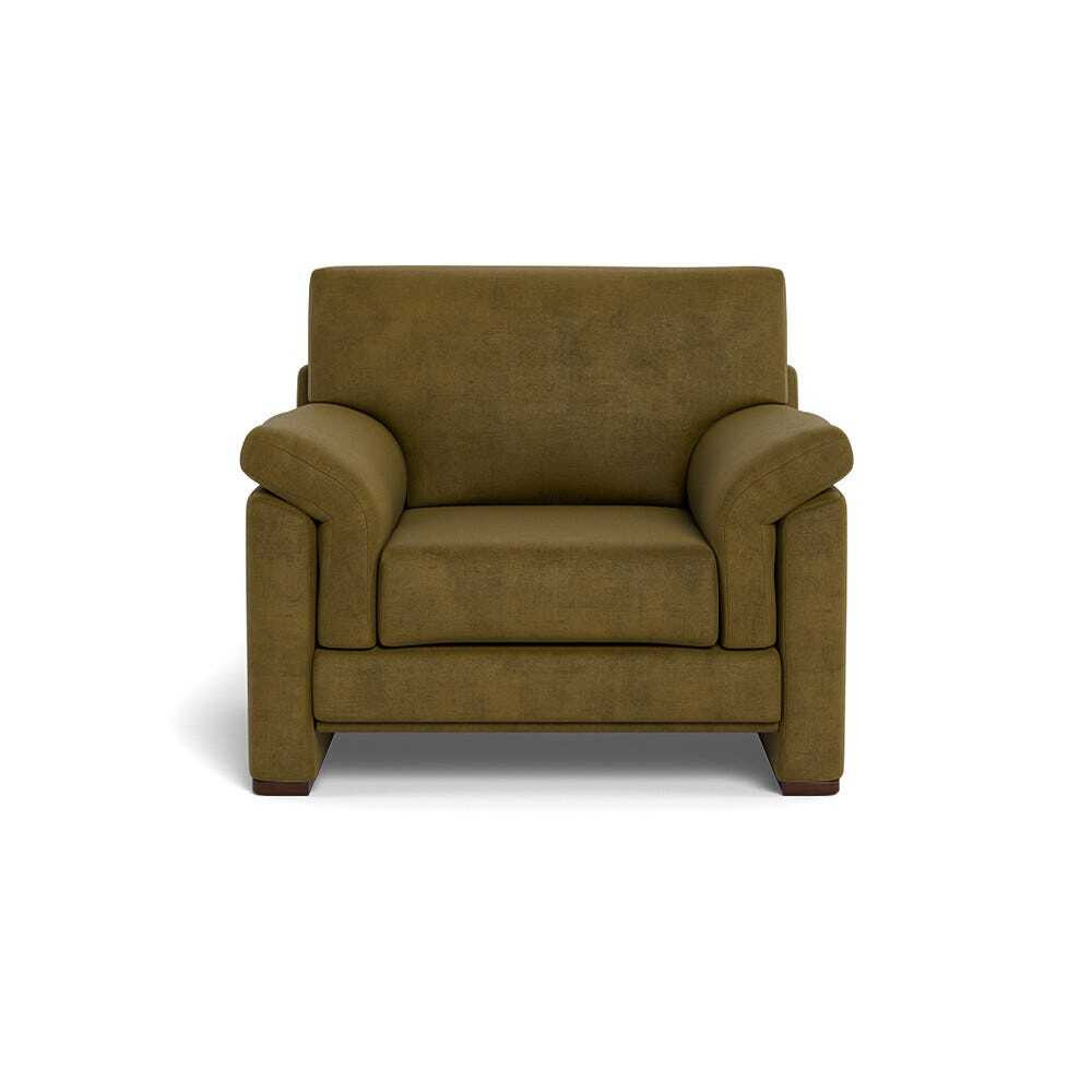 Heal's Paris II Armchair Smart Luxe Velvet Peridot Walnut Stained Feet ...