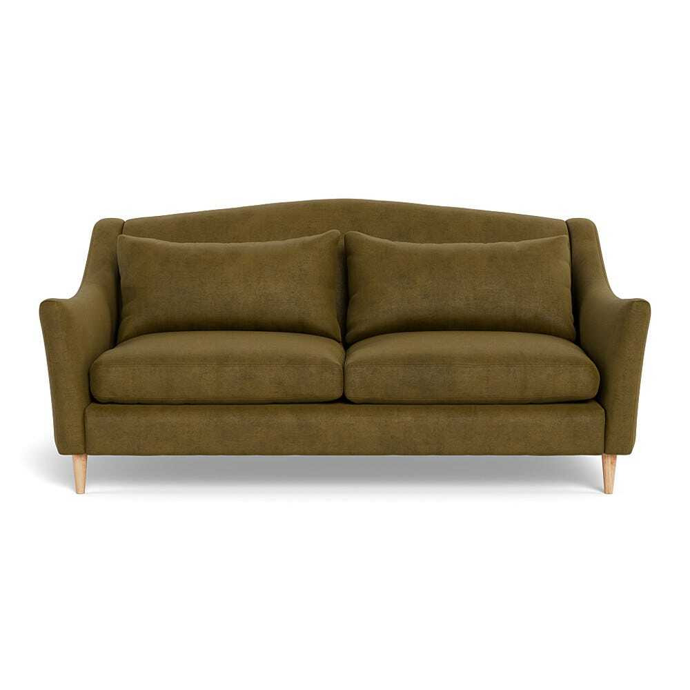 Heal's Somerset 3 Seater Sofa Smart Luxe Velvet Peridot Natural Feet by ...