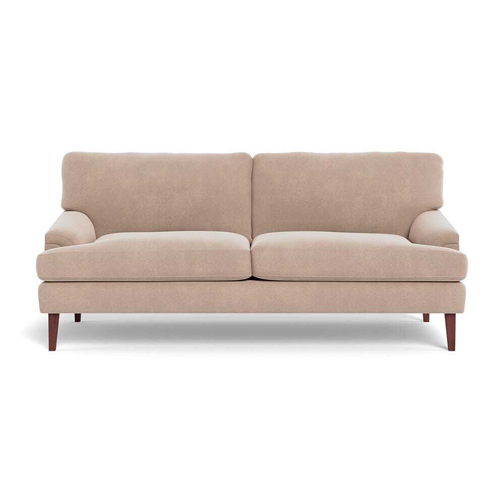 Heal's Stanton 3 Seater Sofa Smart Velvet Pebble Walnut Stained Feet by ...
