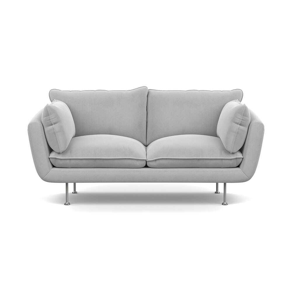 Heal's Allora 2 Seater Sofa Velvet Platinum Stainless Steel Feet - Heal ...