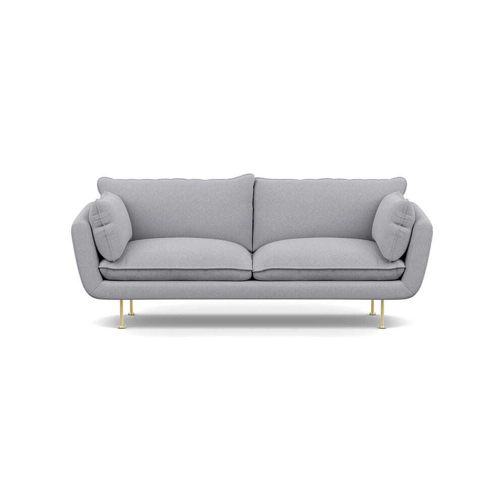Heal's Allora 3 Seater Sofa Brushed Cotton Pewter Brass Feet - Heal's ...