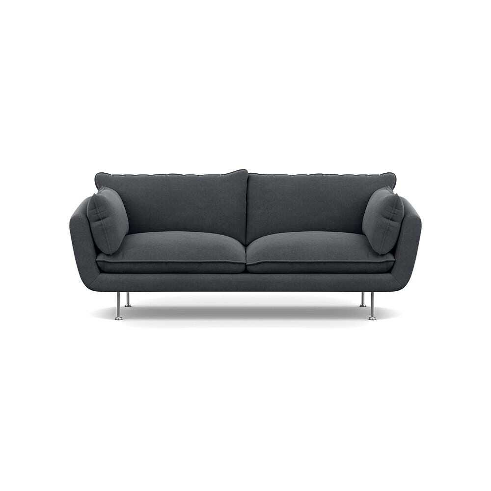 Heal's Allora 3 Seater Sofa Linen Dark Grey Stainless Steel Feet by ...