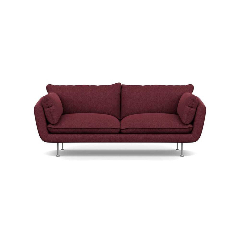 Heal's Allora 3 Seater Sofa Smart Linen Mix Maroon Stainless Steel Feet ...