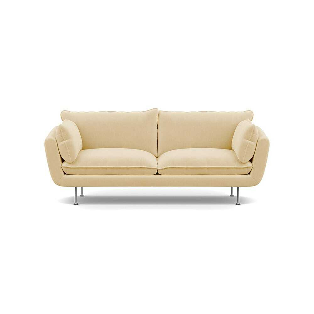 Heal's Allora 3 Seater Sofa Smart Luxe Velvet Biscuit Stainless Steel ...