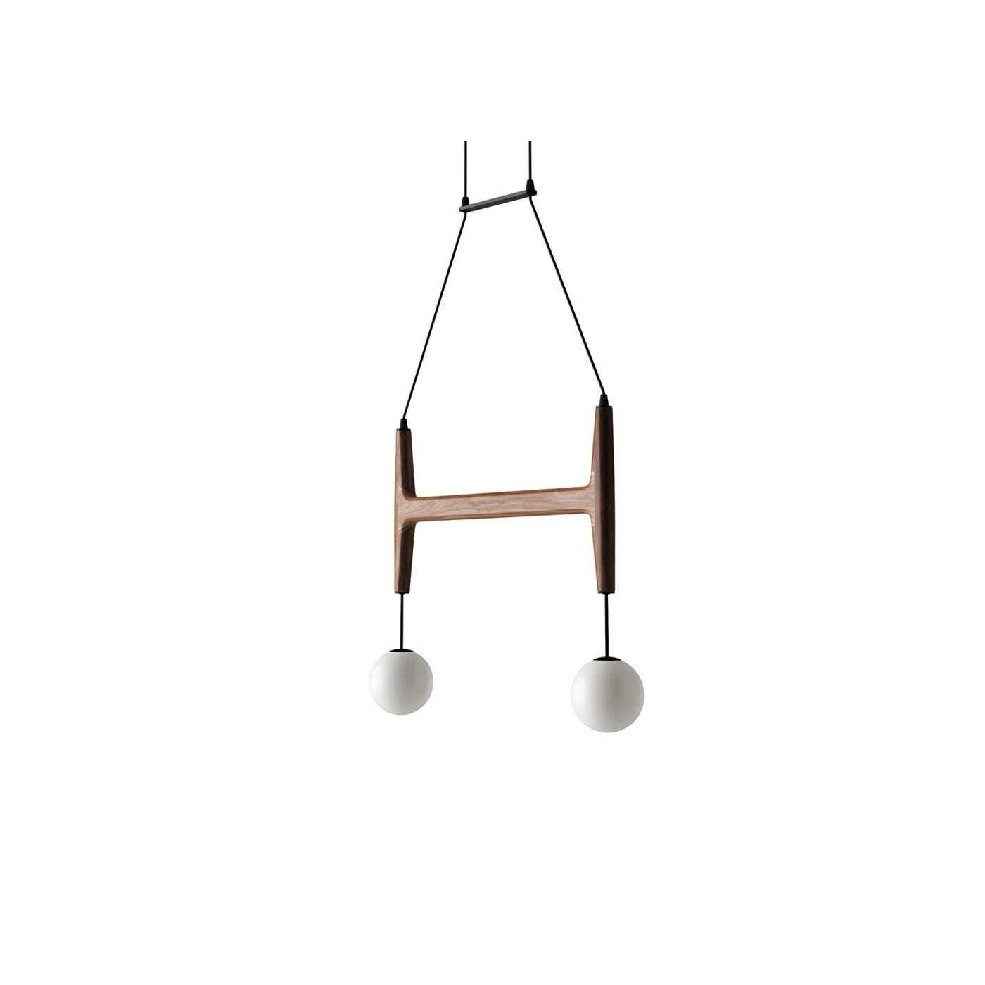 Porada Astra 1 Pendant Light Solid Canaletta Walnut by Heal's ...