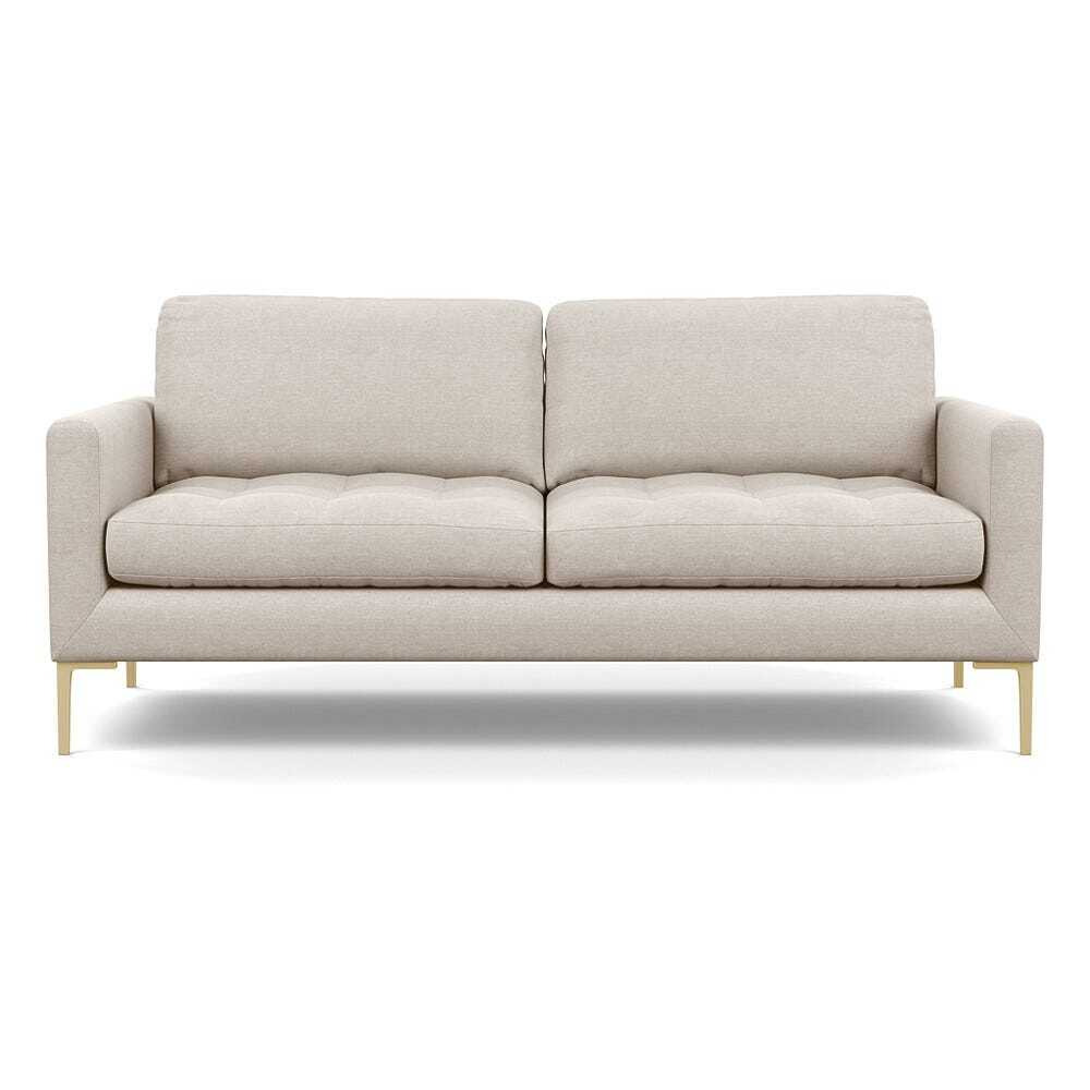 Heal's Eton 3 Seater Sofa Texture Limestone Brass Feet - Heal's UK ...