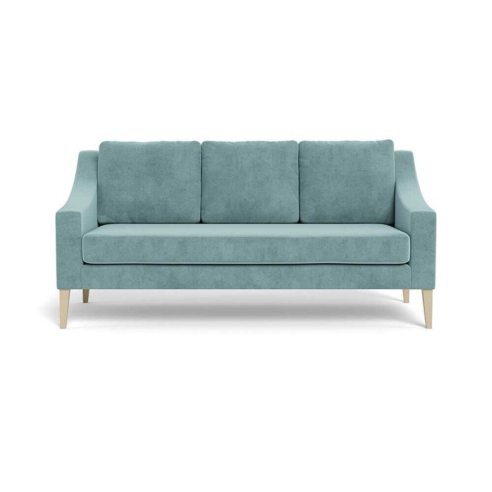 Heal's Richmond 3 Seater Sofa Smart Luxe Velvet Mineral Blue Natural ...