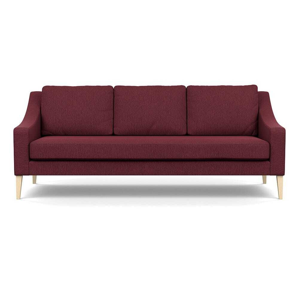 Heal's Richmond 4 Seater Sofa Smart Linen Mix Maroon Natural Ash Feet ...