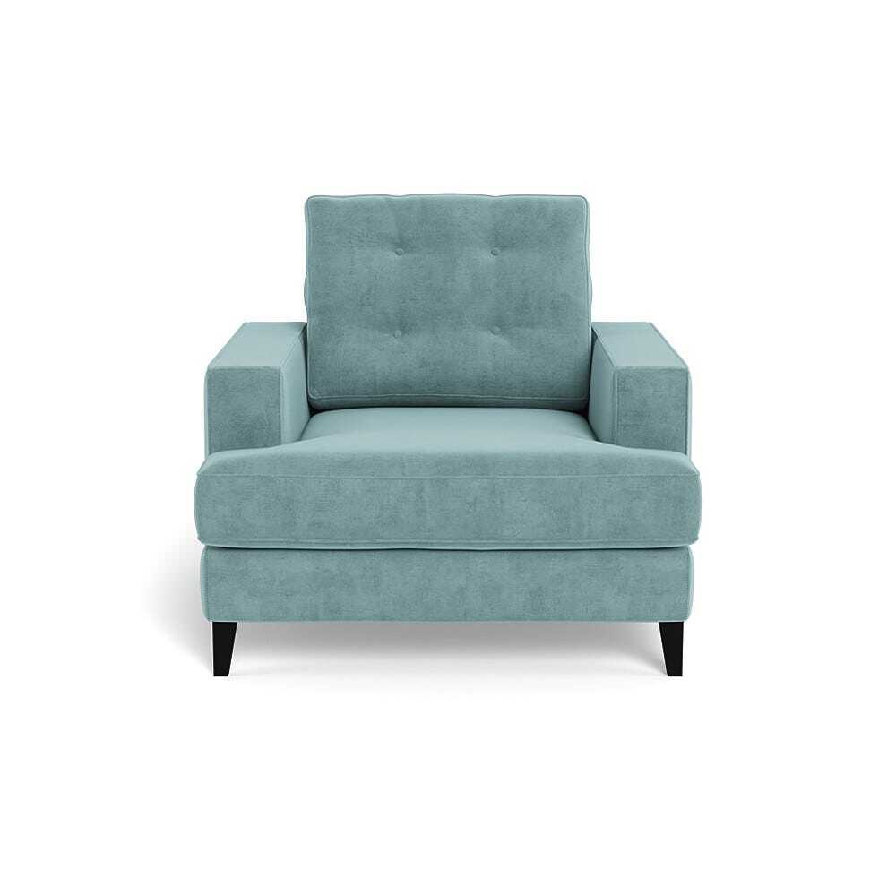 Heal's Mistral Armchair Smart Luxe Velvet Mineral Blue Black Feet by ...
