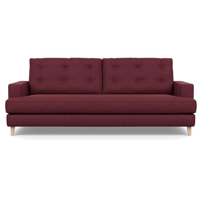 Heal's Mistral 4 Seater Sofa Smart Linen Mix Maroon Natural Feet by ...