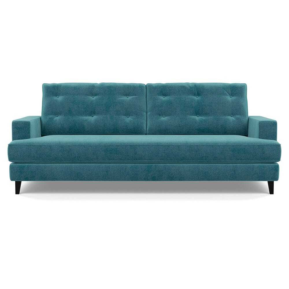 Heal's Mistral 4 Seater Sofa Smart Luxe Velvet Airforce Blue Black Feet ...