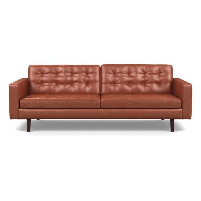 Heal's Hepburn 4 Seater Stonewash Leather Light Brown 274 Black Feet by ...