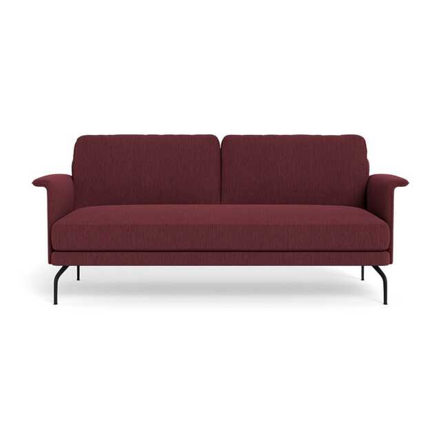 Heal's Iver 3 Seater Sofa Smart Linen Mix Maroon Black Feet by Heal's ...