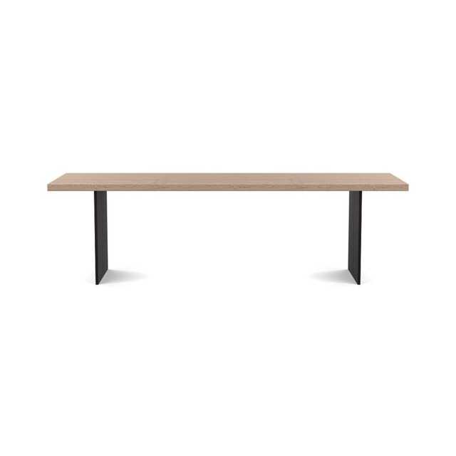 Heal's Berlin Dining Table 260x90cm Grey Oak Straight Edge Filled Black ...
