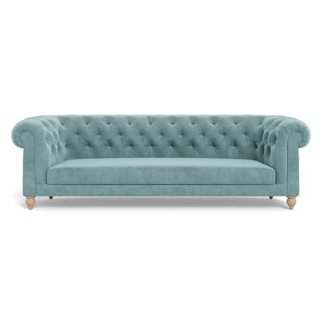Heal's Fitzrovia 4 Seater Sofa Smart Luxe Velvet Mineral Blue Natural ...